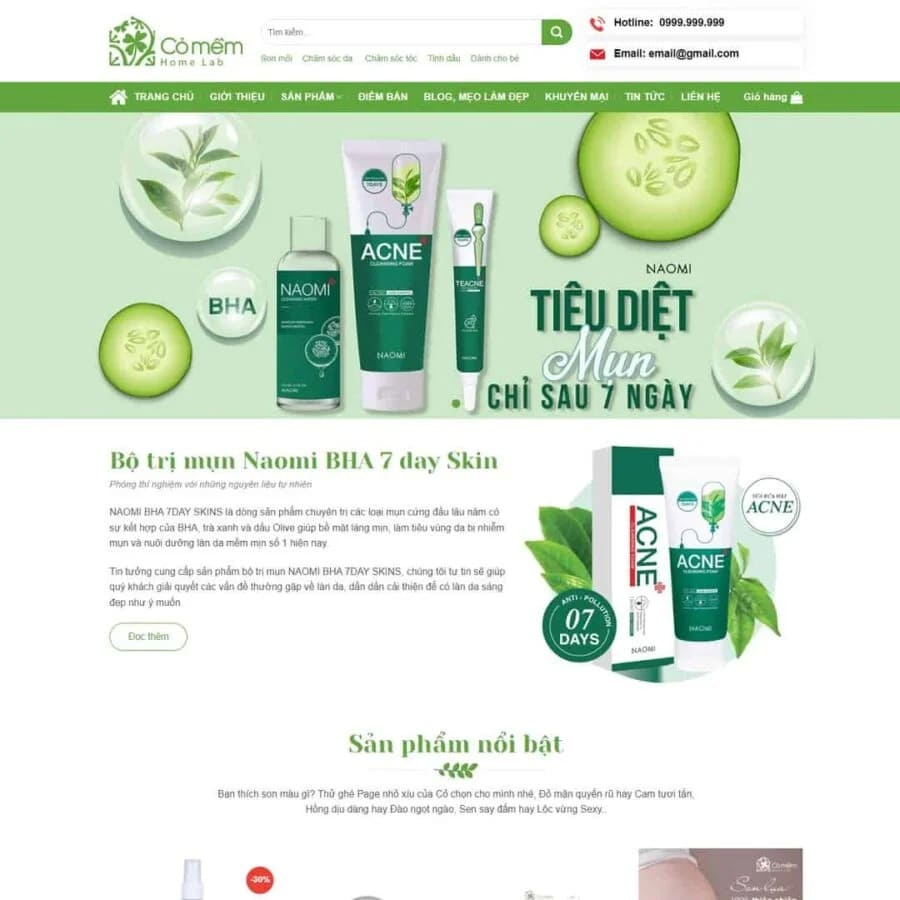 Mỹ phẩm Cỏ mềm - Codedep.net