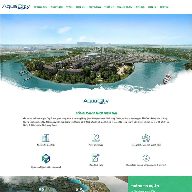 Web BĐS Aquacity. - Codedep.net